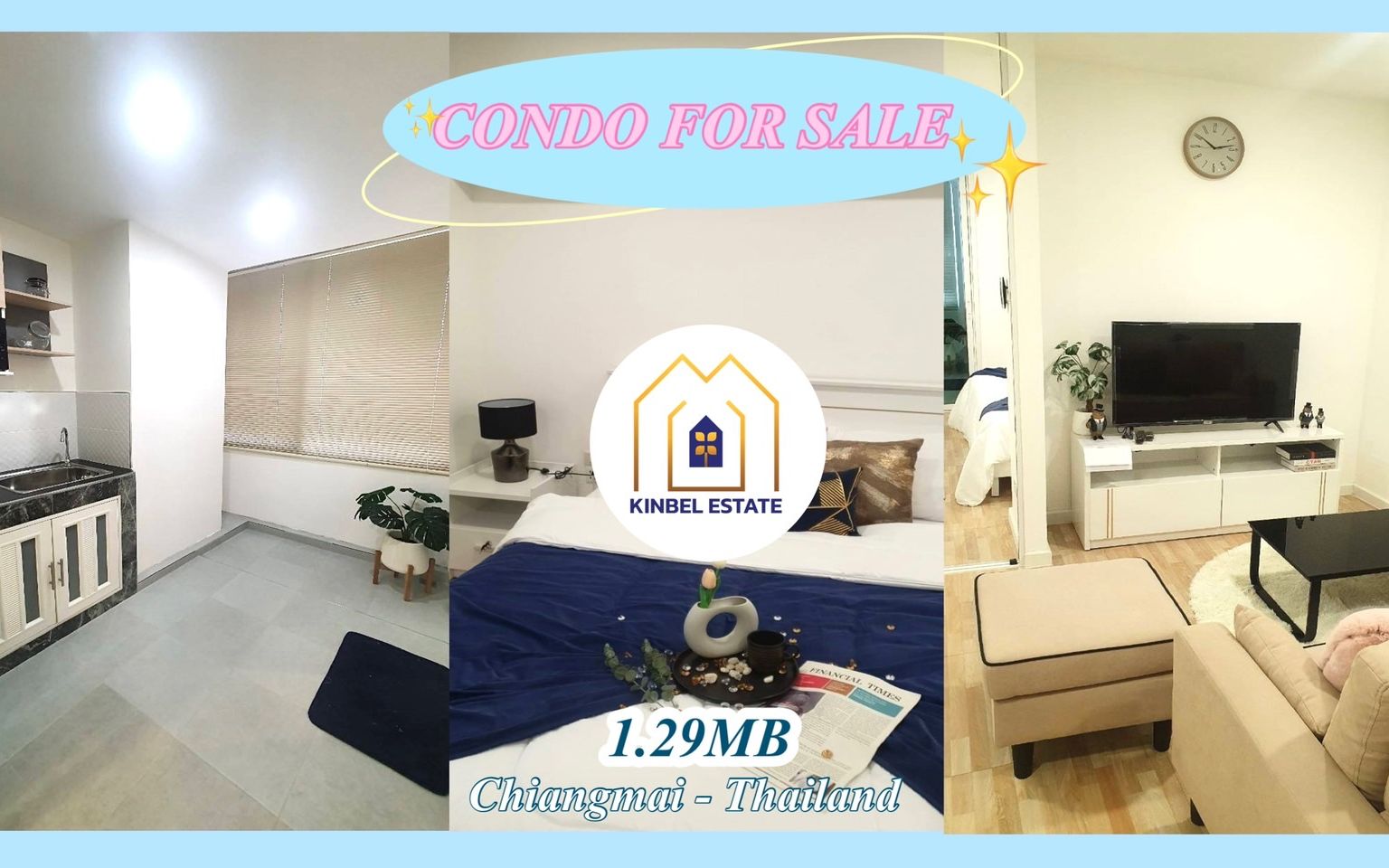 清迈地产- 二手公寓出售 1卧户型 面积40 平方米 家具齐全 位置好