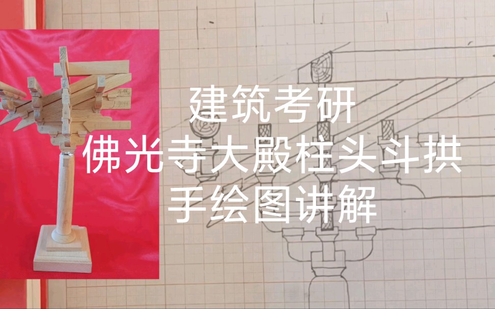 建筑考研 | 佛光寺东大殿柱头斗拱手绘图讲解,建筑设计师和古建筑施工...