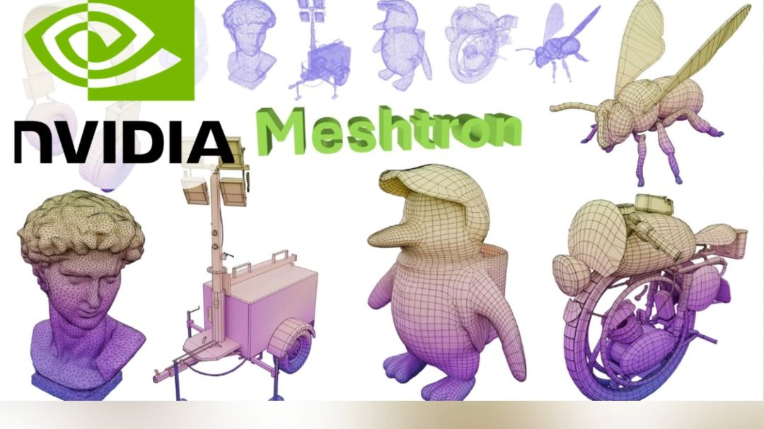 ...AI-3D与AI绘画圈有什么好东西?英伟达AI Meshtron重塑3D模型网格!...