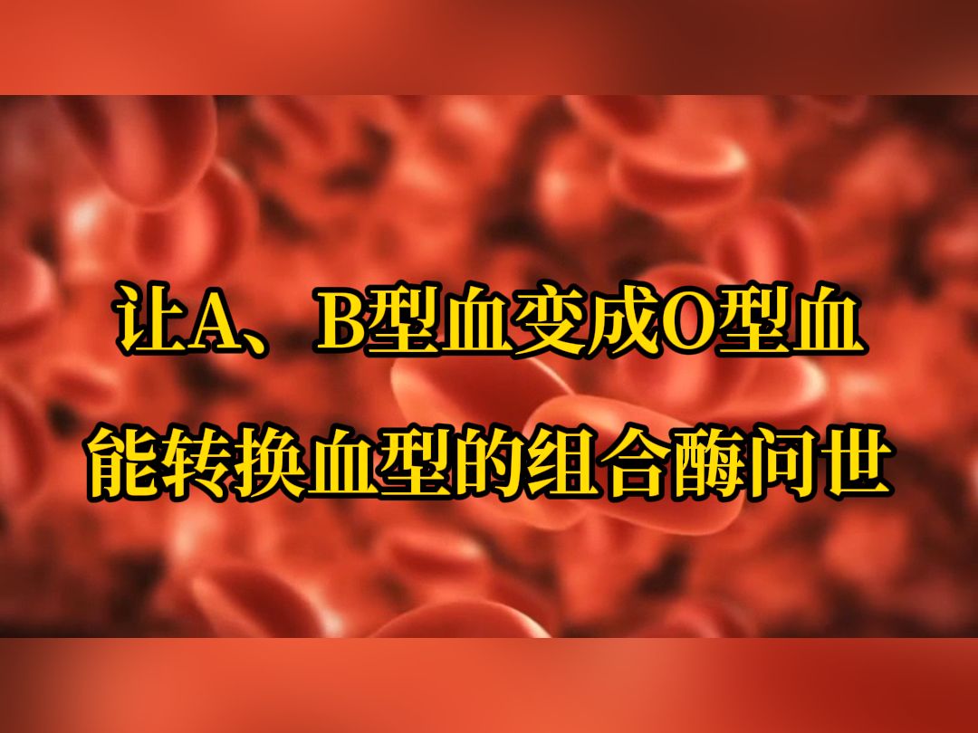 让A、B型血变成O型血 能转换血型的组合酶问世