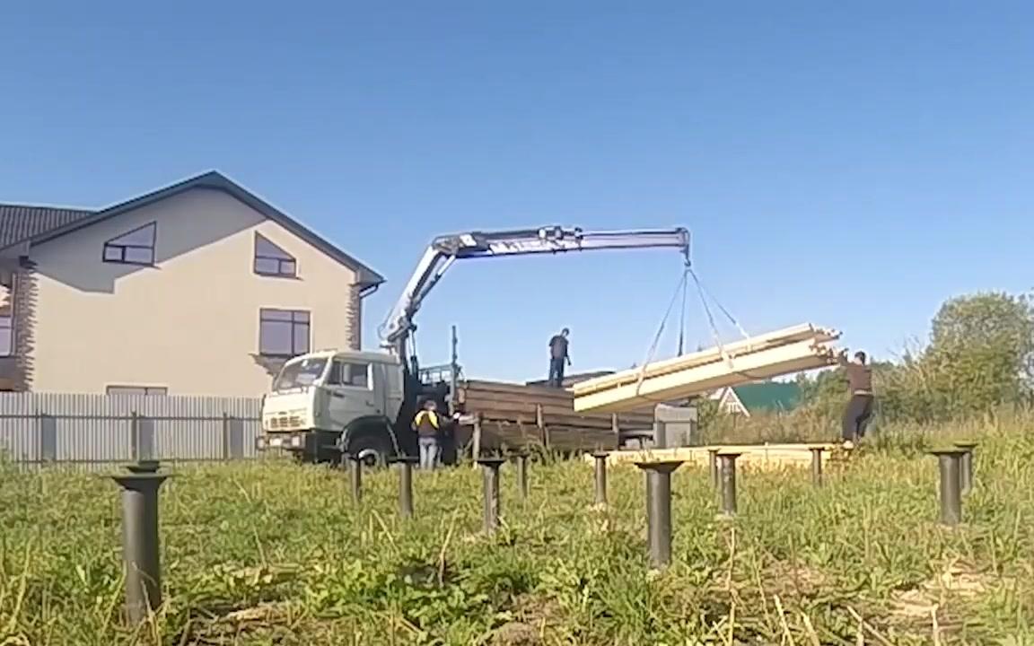 毛子【建造的木结构的房子】第一天 建筑工地,采购木材 生肉