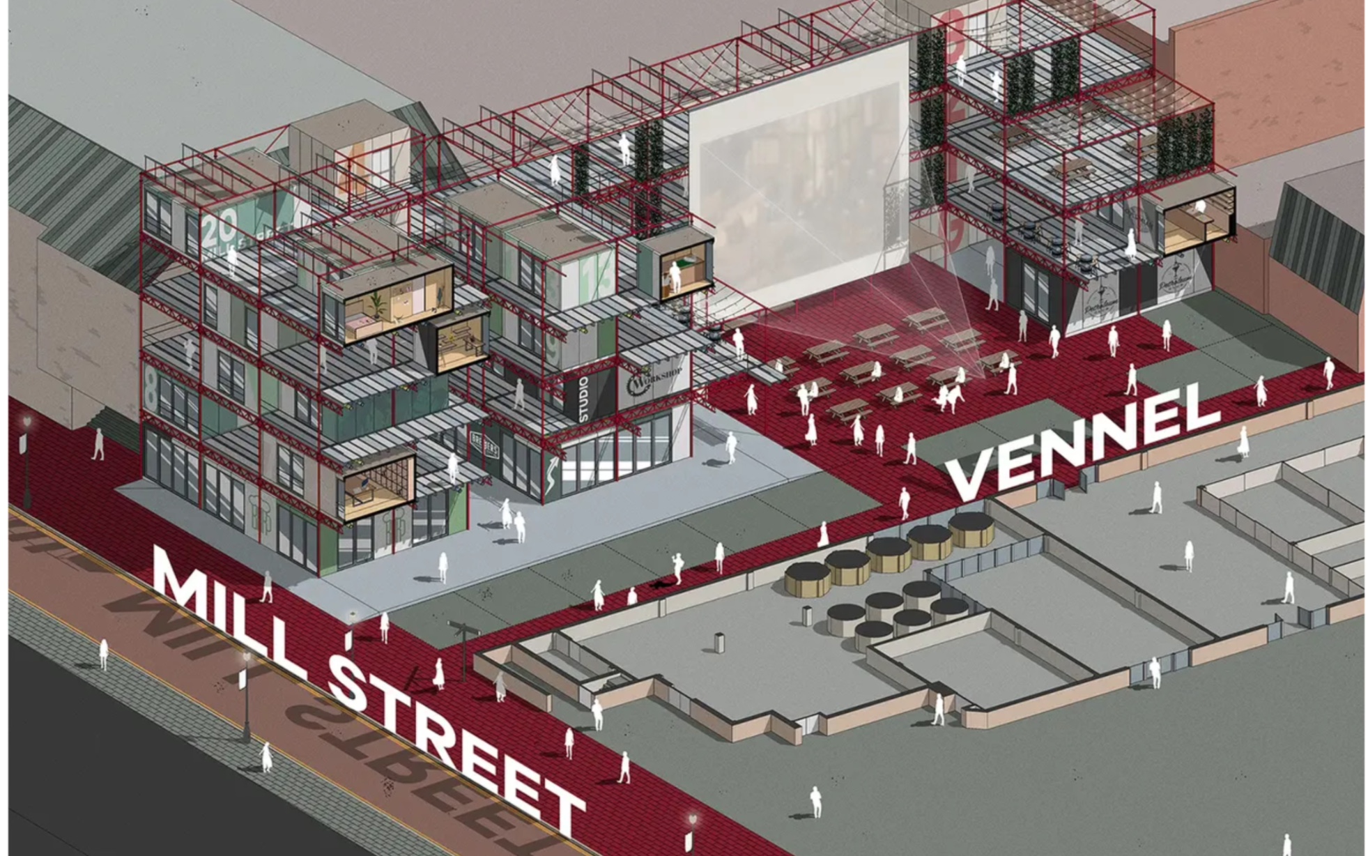 城市适应性临时模块化建筑系统设计,英国留学建筑设计作品集定制。