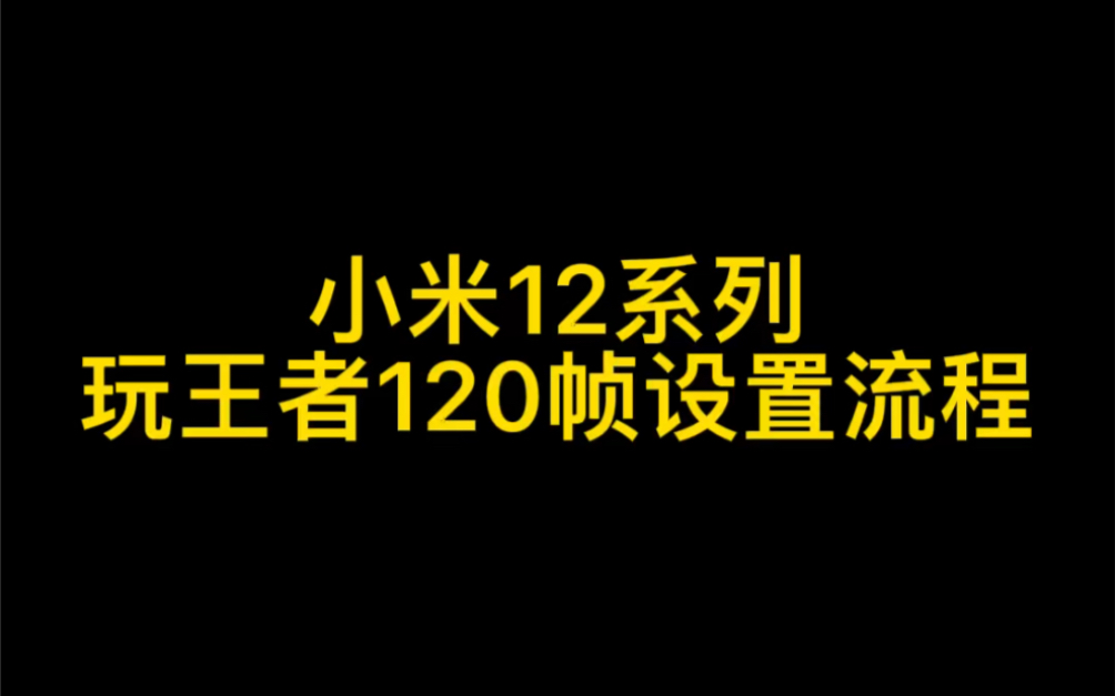 小米12系列玩王者120帧设置流程
