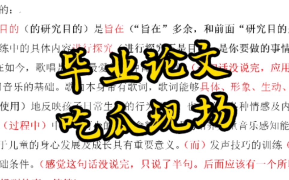 本科毕业论文指导吃瓜现场(音乐专业)