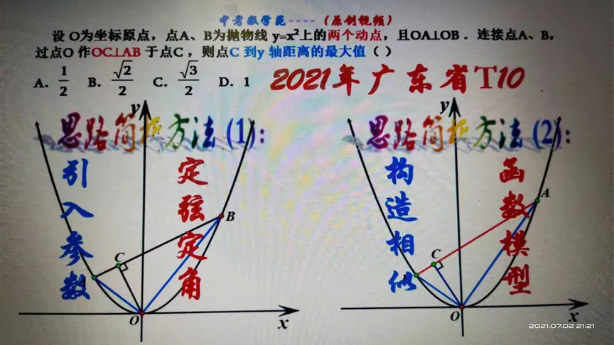中考真题,引入参数,定弦定角,构造相似,建函数模型!