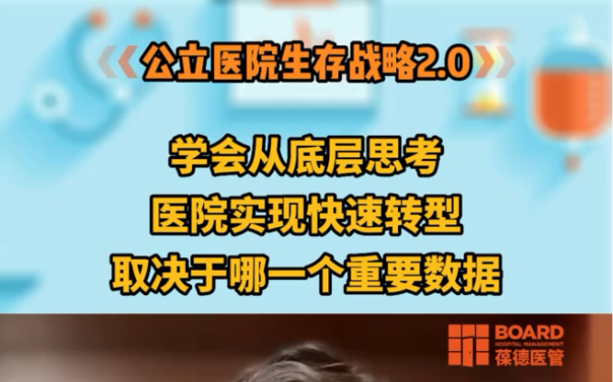 ...医院实现快速转型取决于哪一个重要数据?#医院运营 #医院绩效管理 ...
