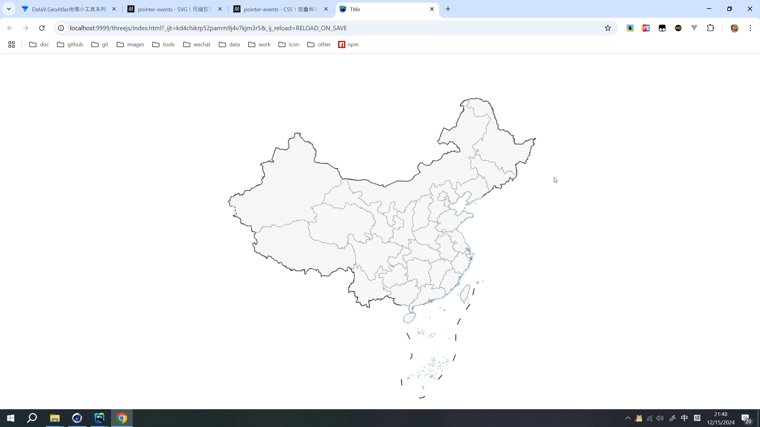 js操作地图,获取各省市地图边界