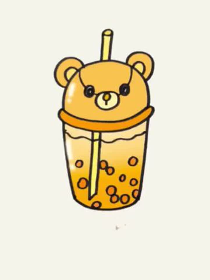 卡通可爱奶茶果汁 #简笔画 #卡通 #奶茶一杯快乐加倍 #定时发布 #雪王