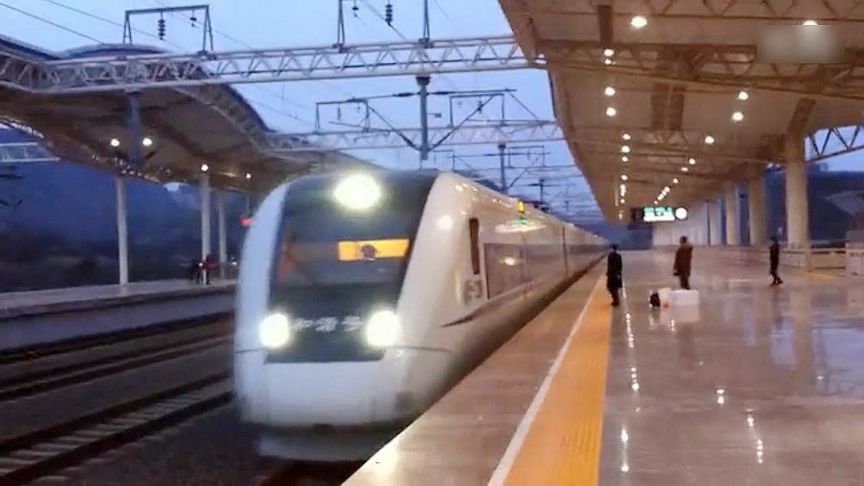 杭州东开往厦门北的CRH1A动车 D3217次中途停靠甬温线宁海站