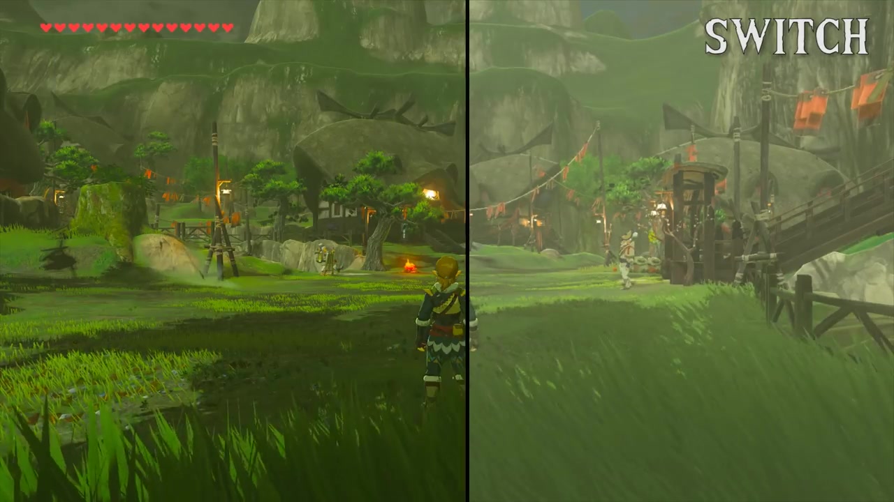 塞尔达荒野之息CEMU模拟器最高画质 VS Nintendo Switch