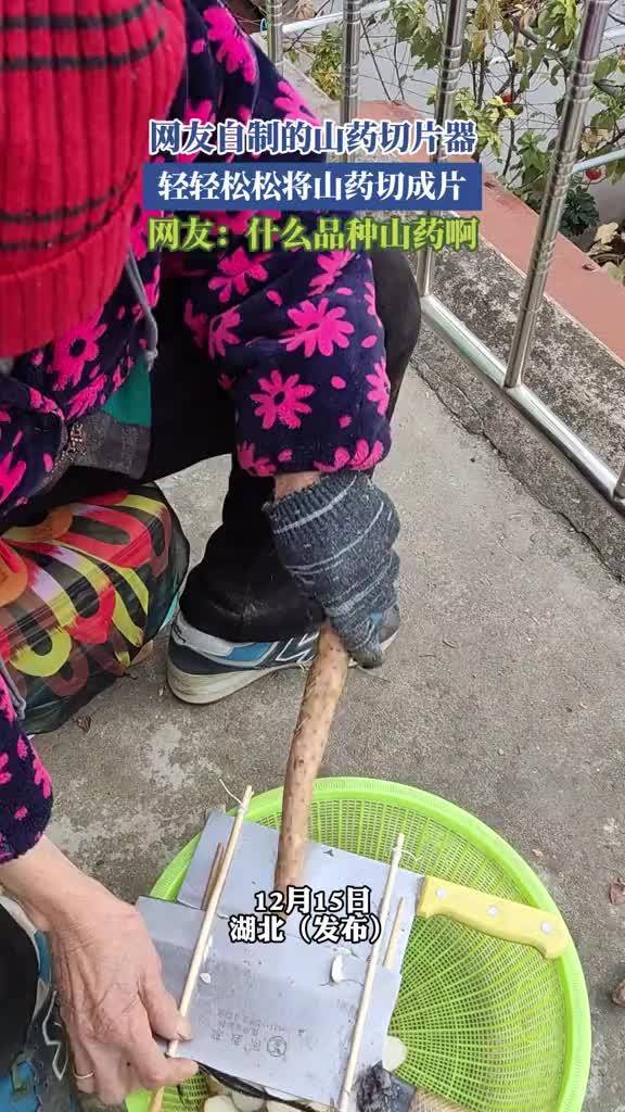 网友自制的山药切片器,轻轻松松将山药切成片