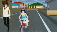 樱花校园模拟器:小舞出门玩骑小舞桐车,三枝震惊了