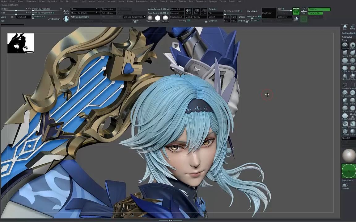 ...笔刷免费下载】ZBrush卡通头发笔刷zbp画笔ZB人物雕刻ZTL模型素材