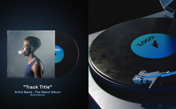 AE模板-3套黑胶唱片音乐播放器模板音乐可视化音频可视化3D乙烯基...