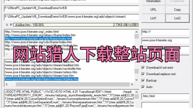 自己用VB6写的网站猎人,下载整站页面ߘ