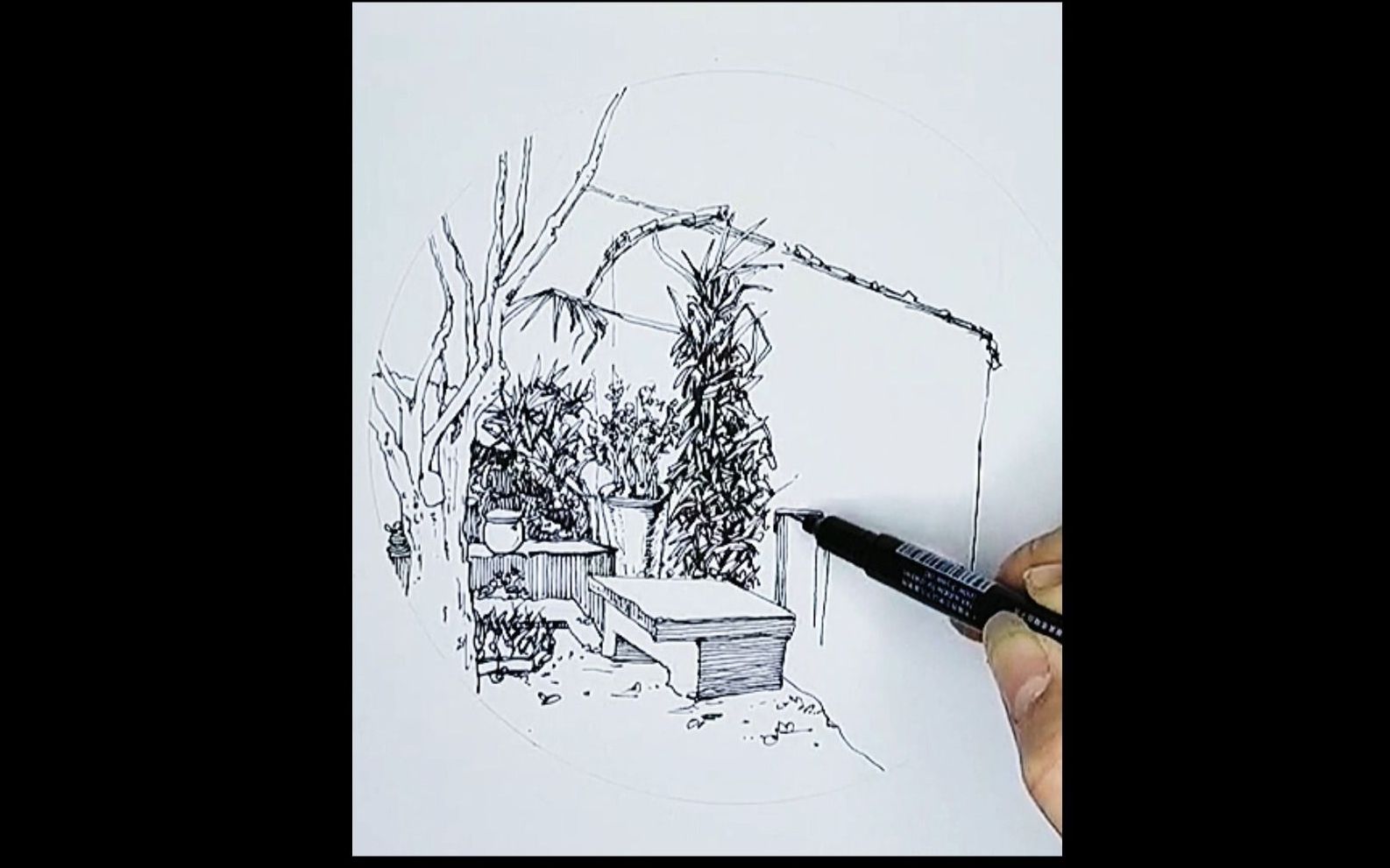【线描】风景线描 简单的风景线描教学