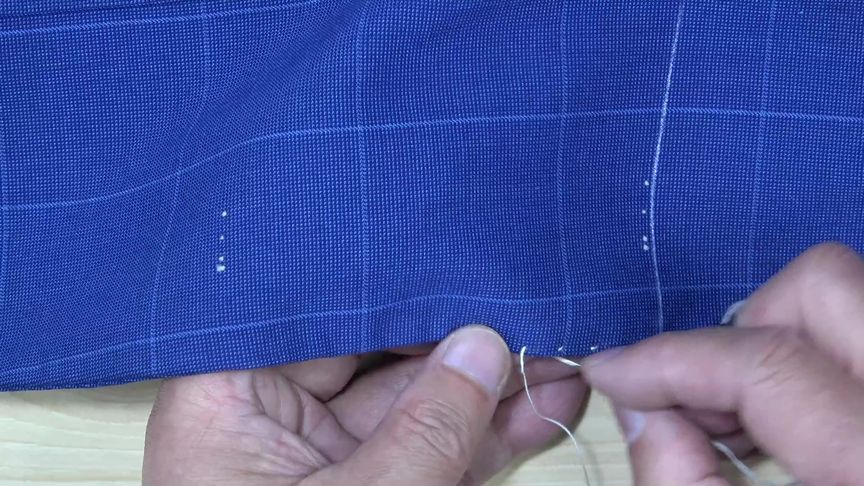 服装手针基础教程-高档西服缝制工艺-止口、口袋盖手工贡针技巧