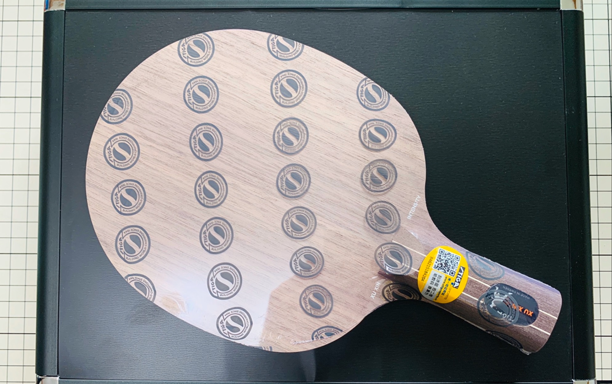 斯帝卡许昕限量乒乓球拍粘拍-特制蓝天极+国狂