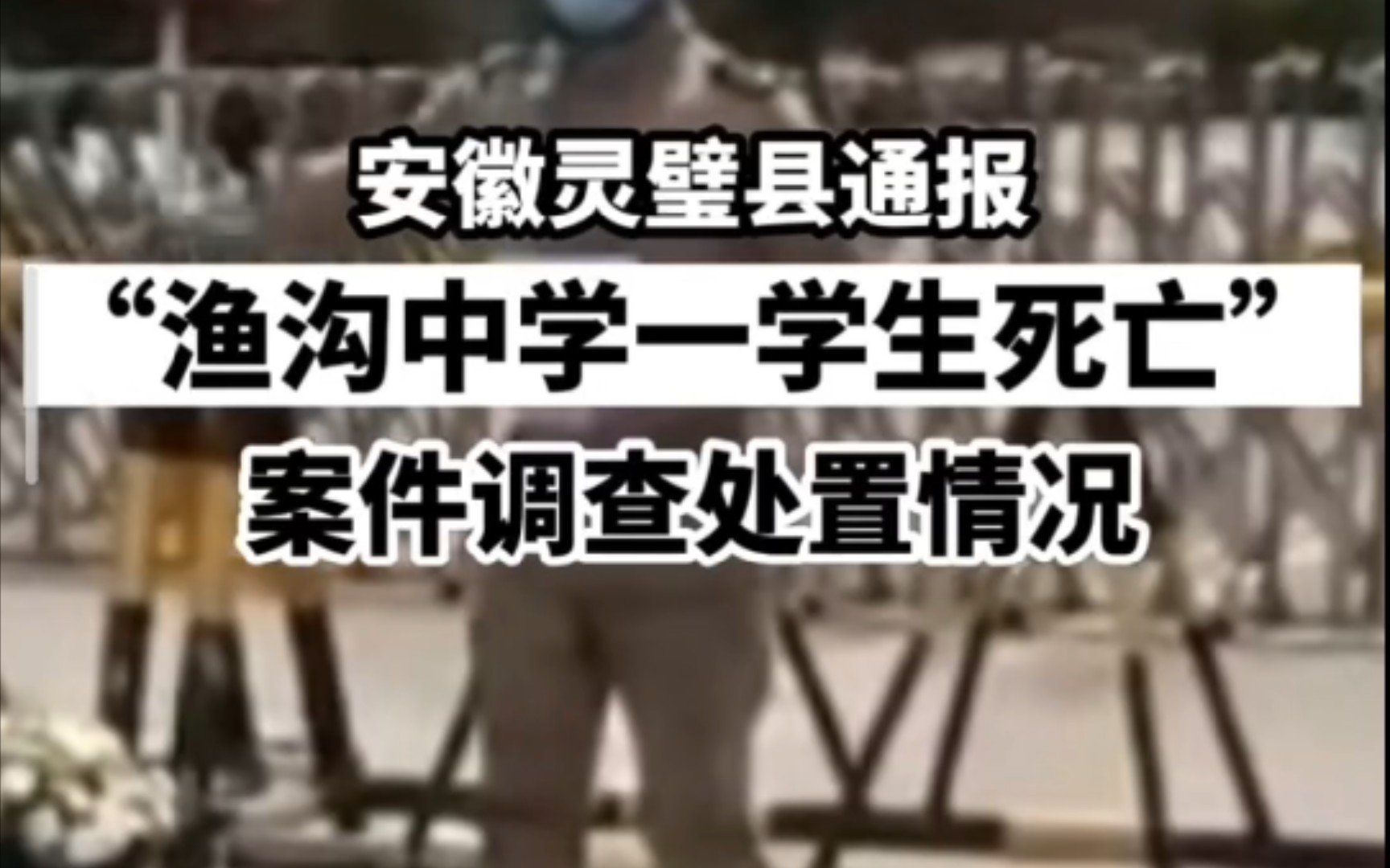 灵璧县渔沟中学学生被殴打致死事件,最后以官媒为准