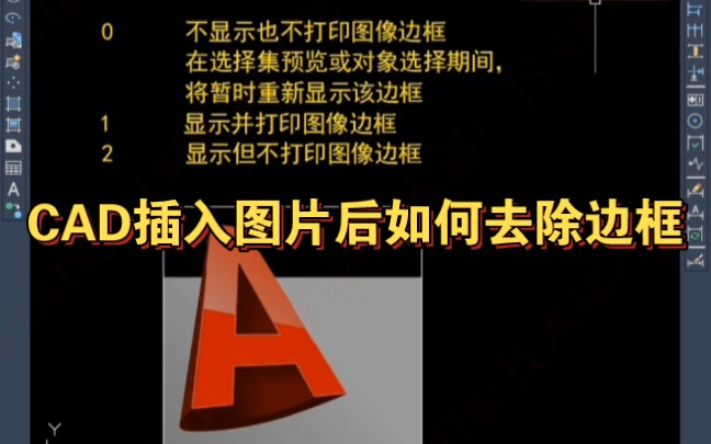 CAD插入图片后如何去除边框呢?