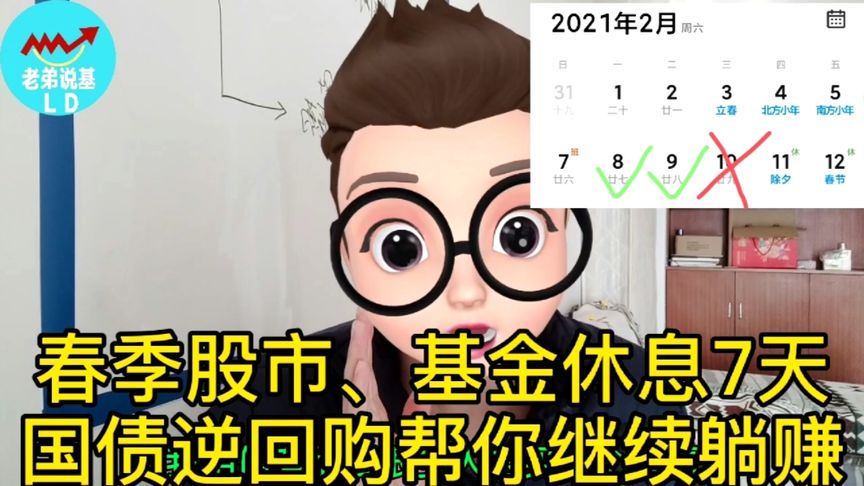 春节股市、基金休息7天,国债逆回购帮你继续躺赚