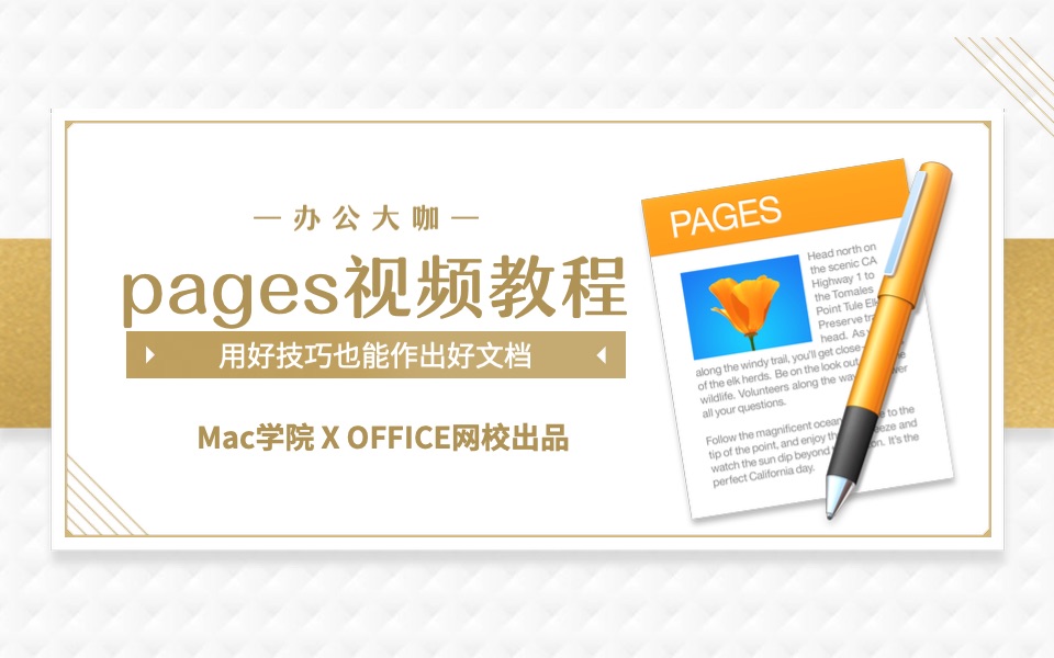 【MAC教育学院】Pages自学教程从小白到高手超详细讲解