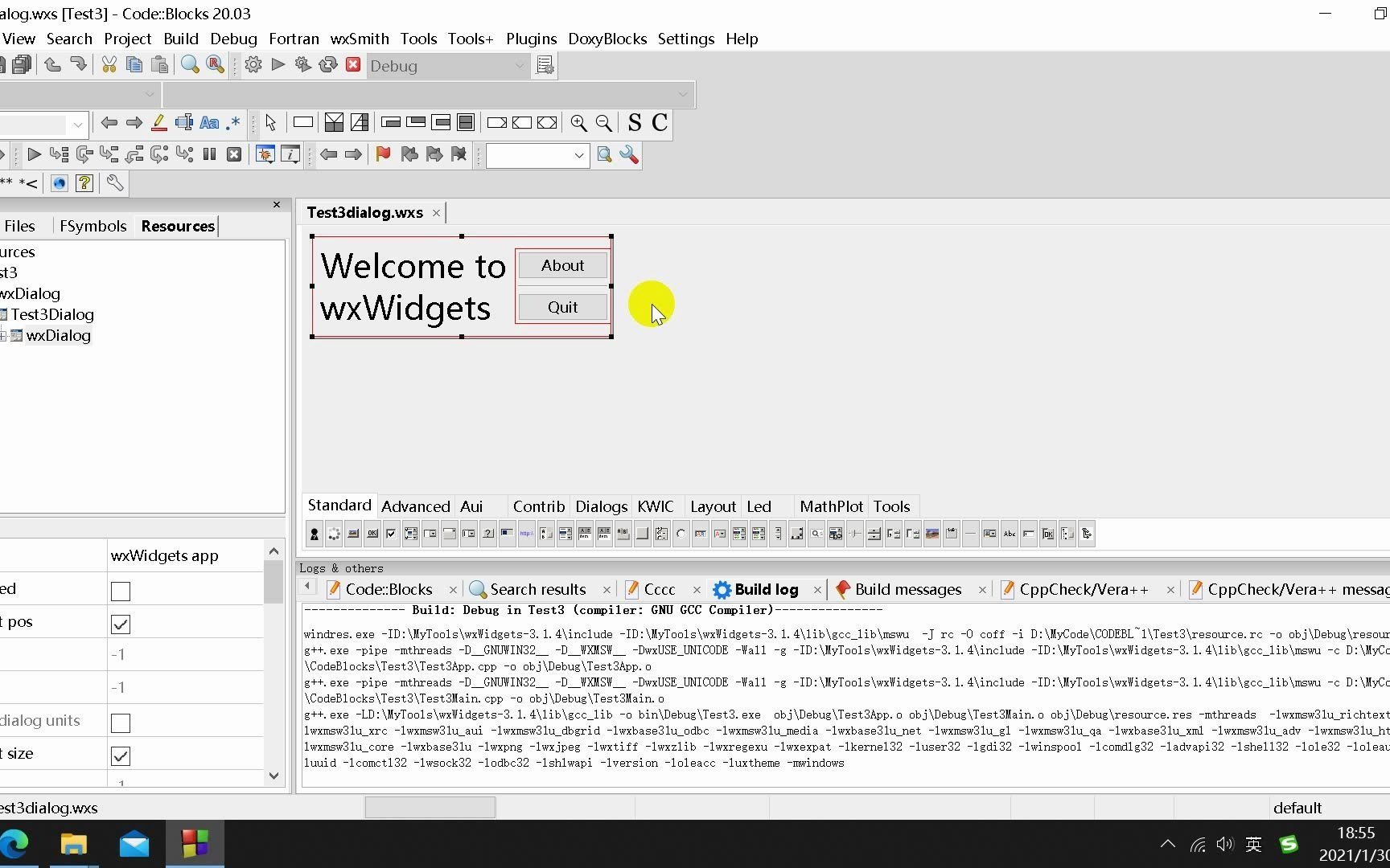 CodeBlocks编译wxWidgets程序