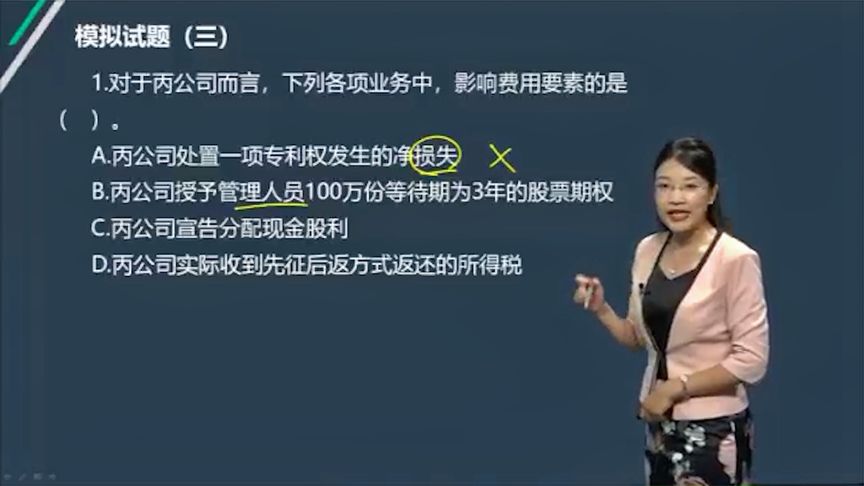 注会会计:授予高级管理人员的股票期权等待期内影响费用要素吗?