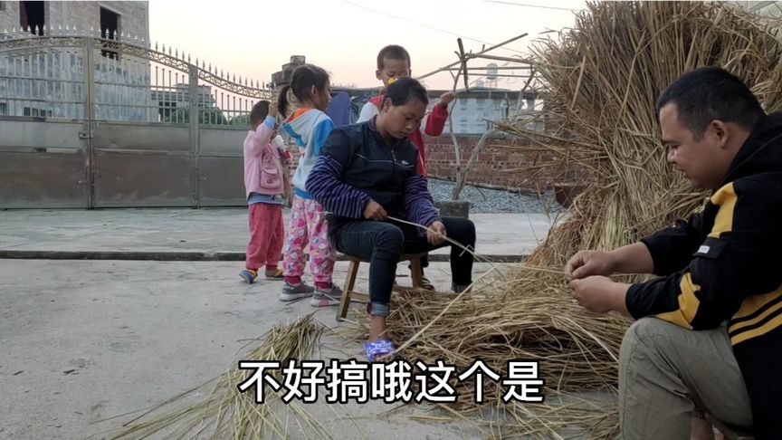 稻杆还真强大,能撑起金黄色的稻谷。晒干之后用途要广比如有…
