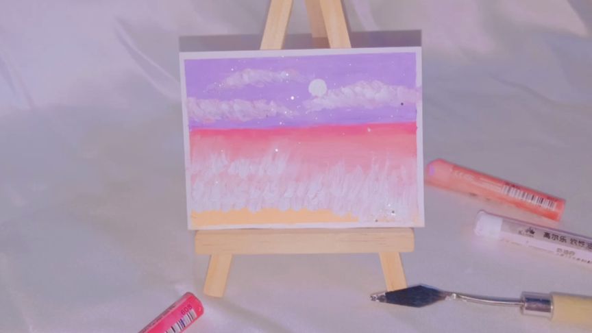这么简单又唯美的大海油画棒教程,你学废了吗?