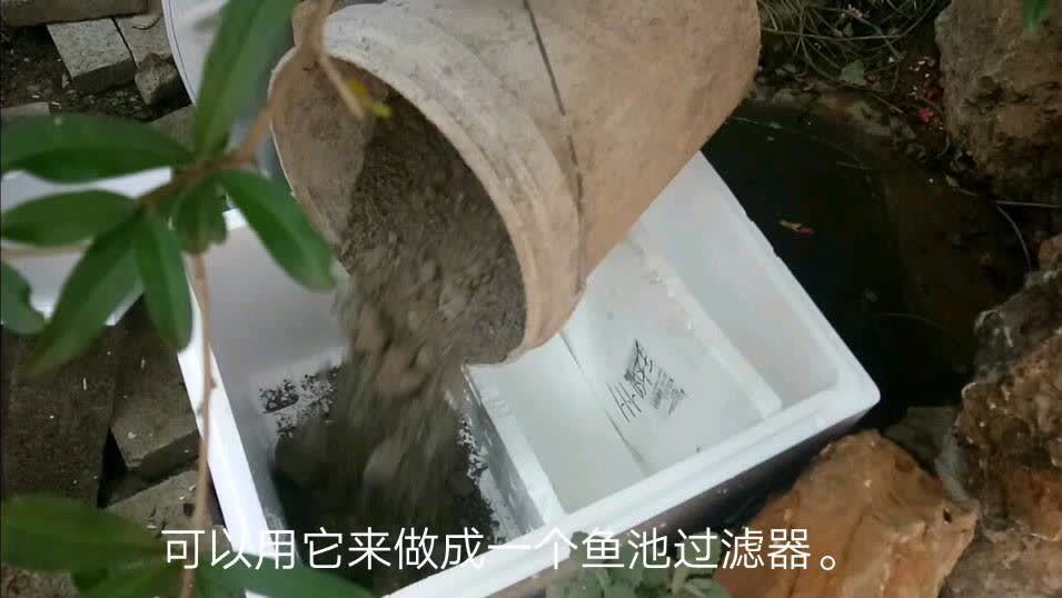 废旧的泡沫箱不要扔,可以做成鱼池过滤器,浑水变清水