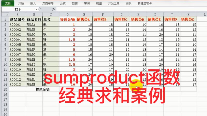sumproduct高手用法,求和再也没有这么高效了,excel技巧