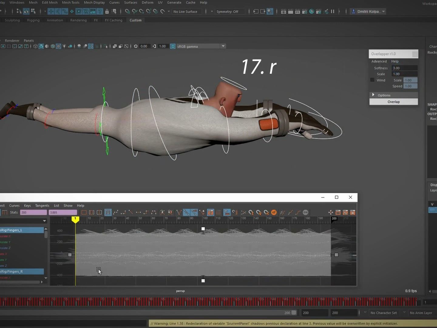 Maya摆动缓冲动画插件 Overlapper V1.1.2 For Maya