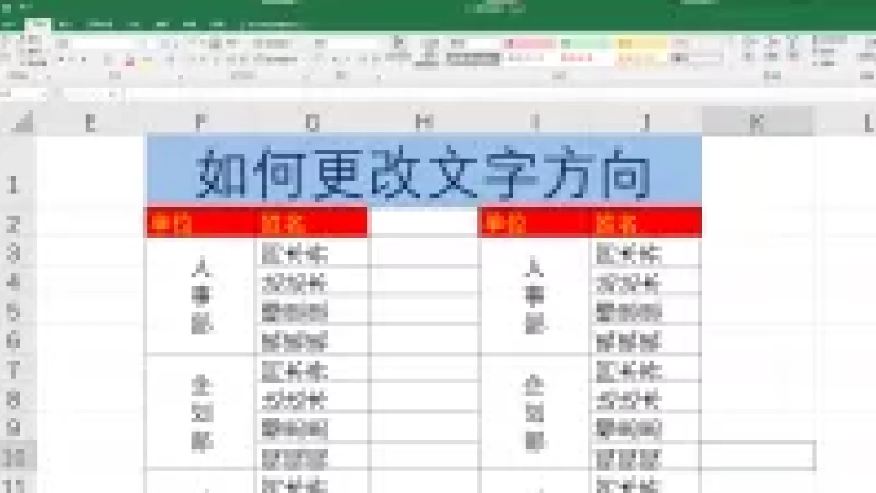 办公软件Excel如何更改文字方向,日常办公常用到,简单易学!