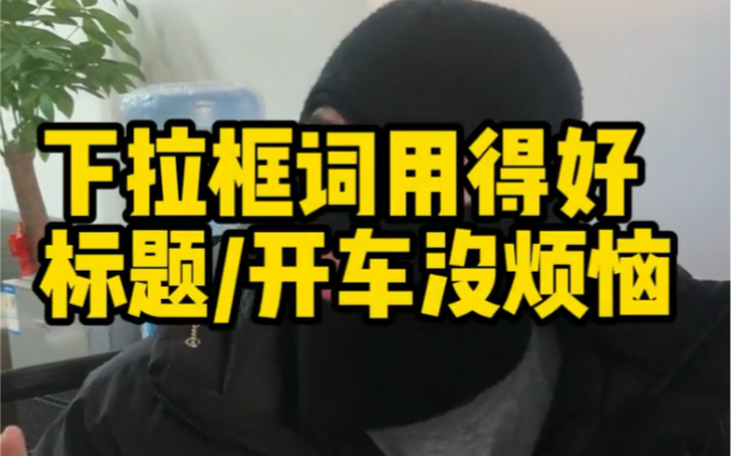 一键查看下拉框词,直通车标题优化