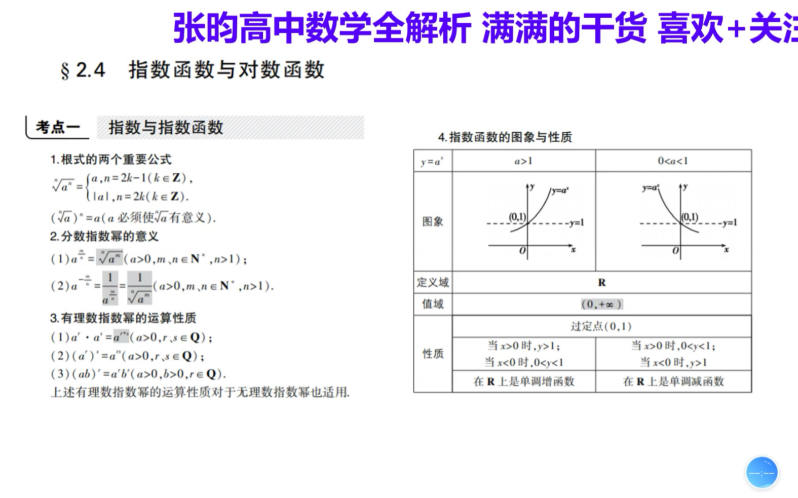 数学高考全面冲刺 课标2理数 第七讲 指数函数与对数函数