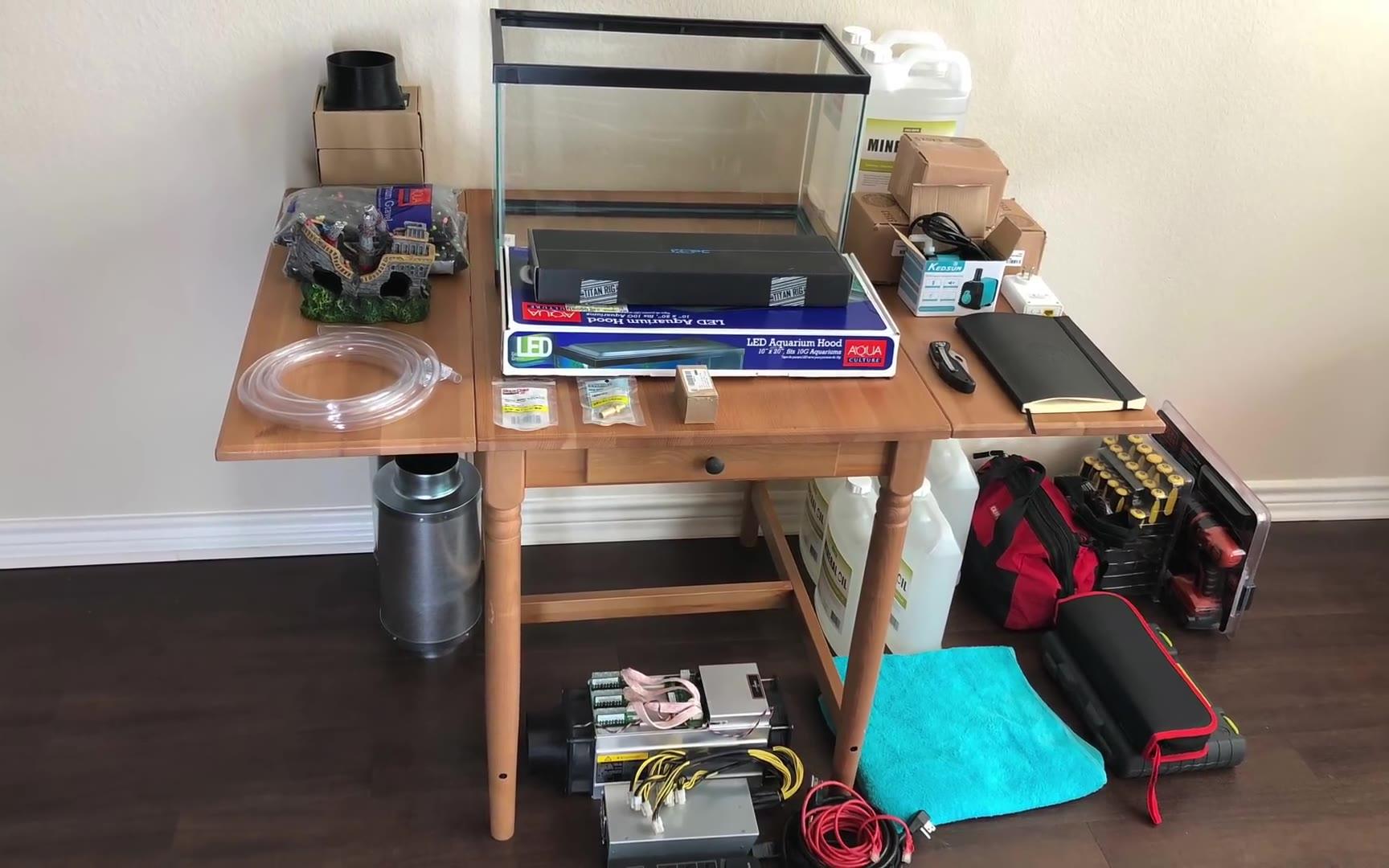 使用鱼缸制作矿机 油冷系统 (蚂蚁S9/Antminer)