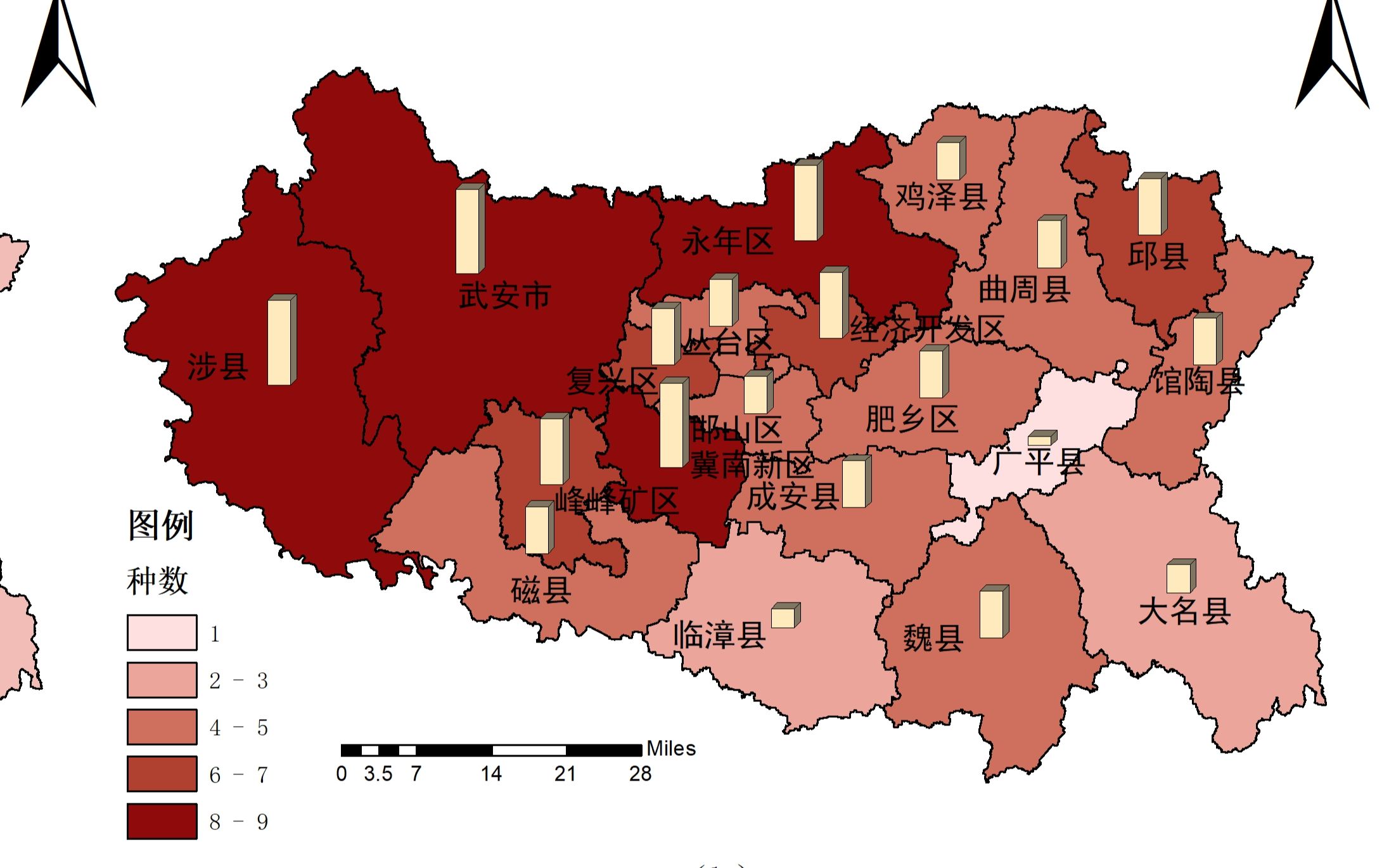 ArcGIS如何统计每个面要素点的数量并绘制相应的柱状图
