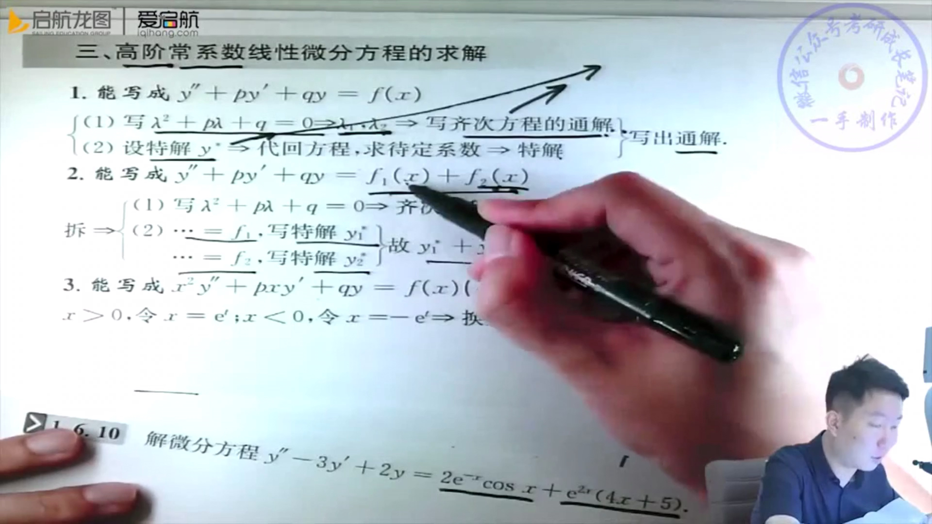 常系数微分方程求特解