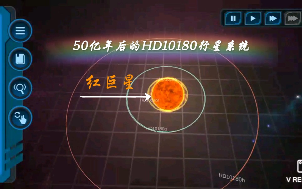 口袋宇宙,模拟HD10180行星系统在50亿年后的演化