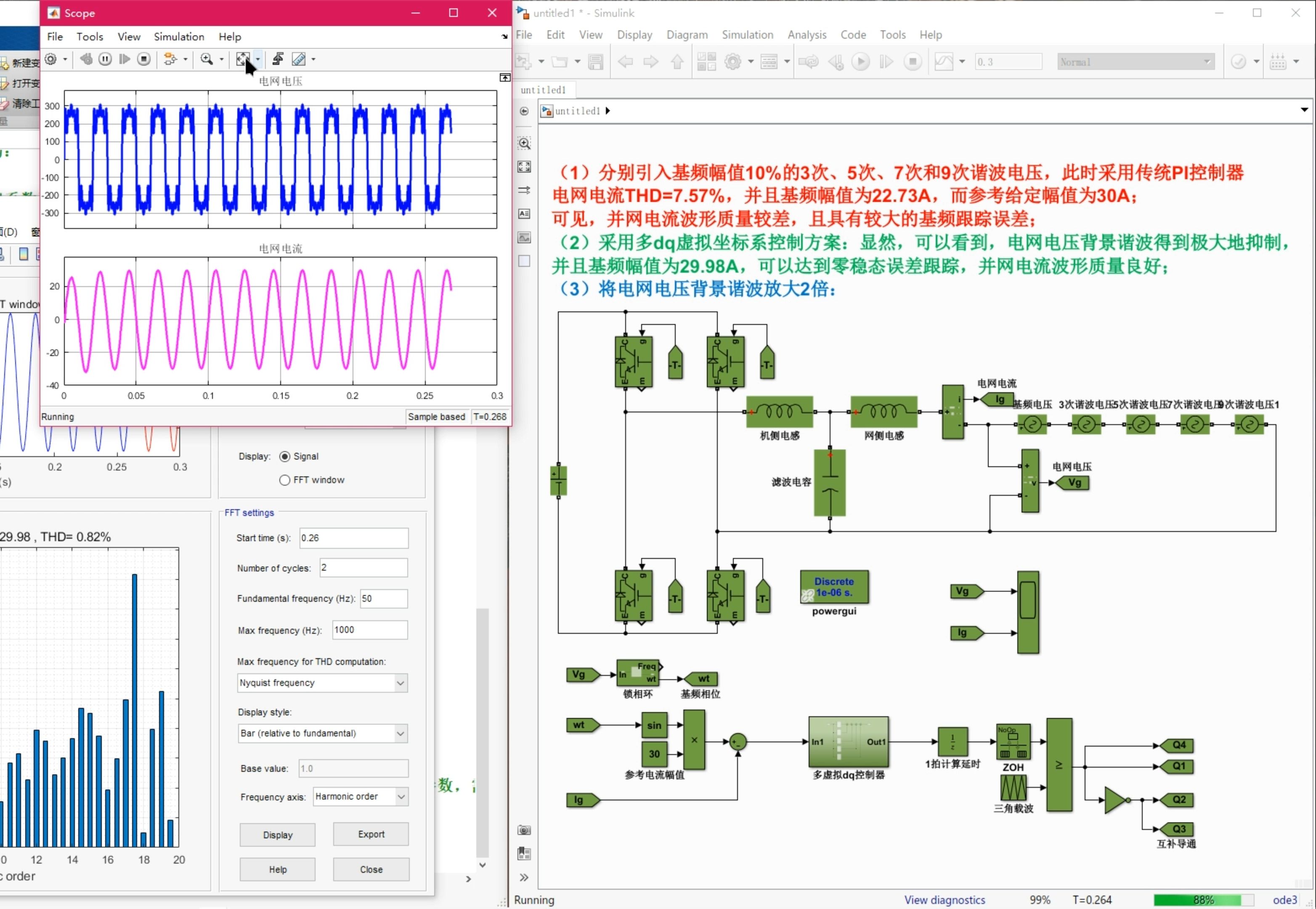 Simulink仿真模型搭建及系统参数设计:多虚拟dq坐标系对单相并网LCL...