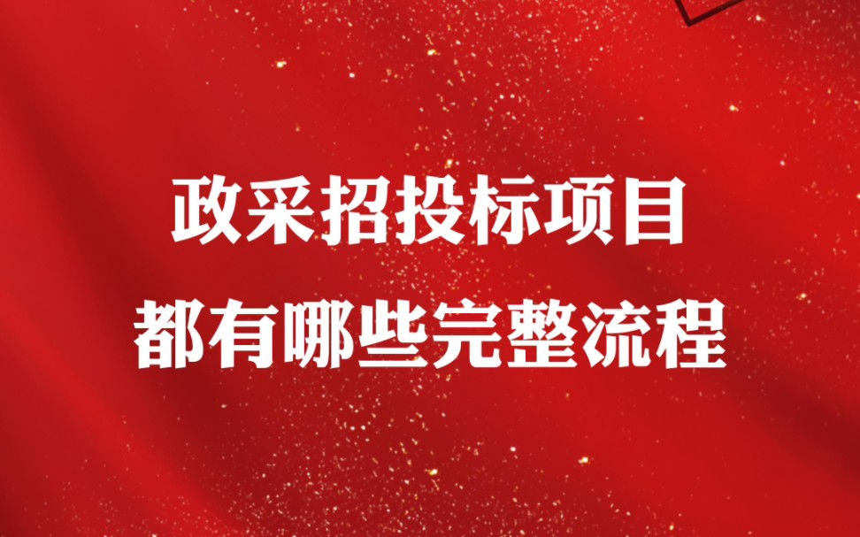 政采招投标项目都有哪些完整流程