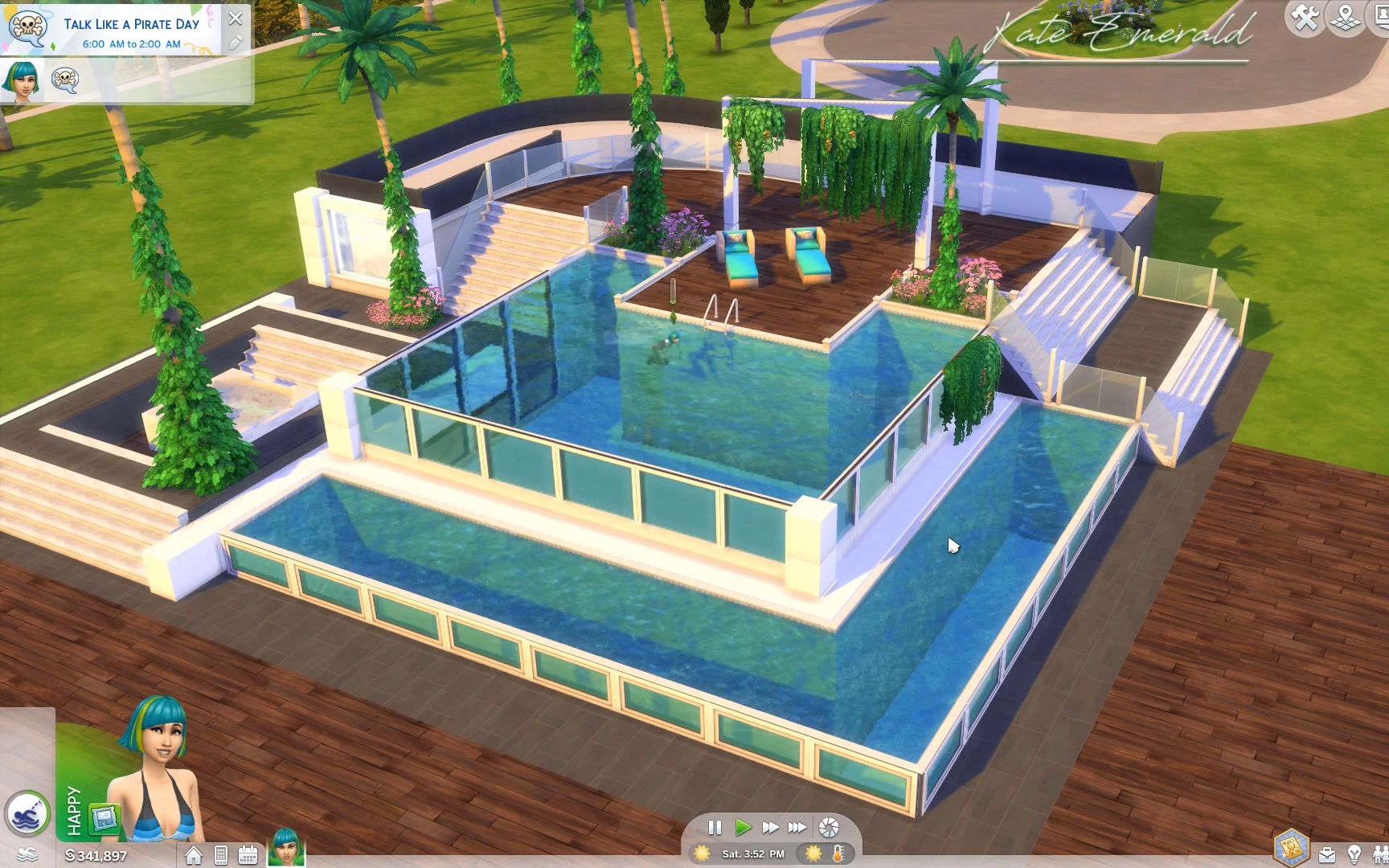 SIM4 模拟人生4 速建 无MOD 半高泳池 建造方法