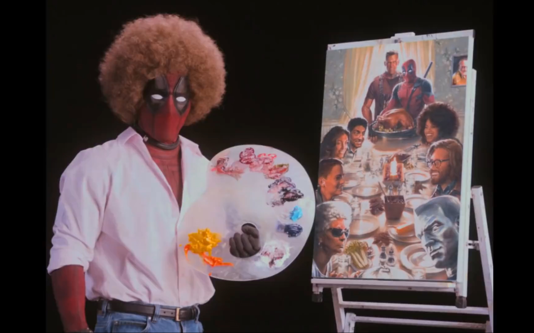 死侍教你如何快速的画出一幅油画? Bob Ross?