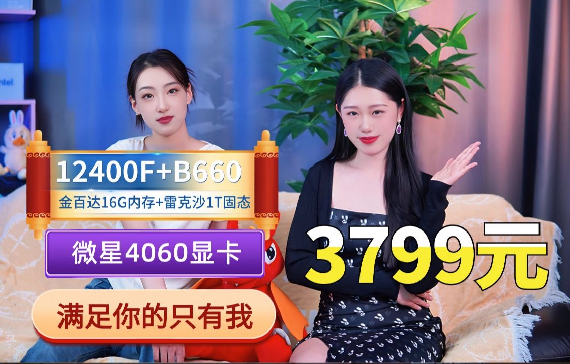 3799元 有我就够了!12400F+微星4060显卡+尔英主板+1T固态+金百达...