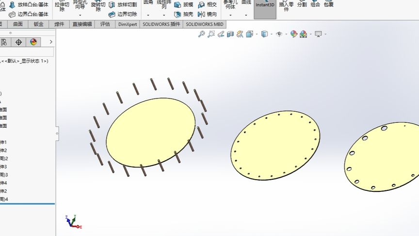 SolidWorks教程第8期:全方位详细讲解实体和特征的圆周阵列