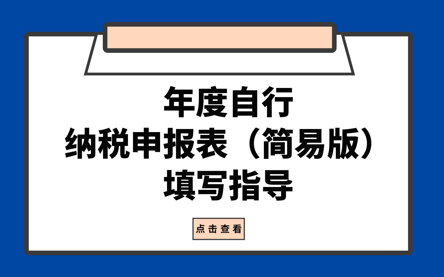 个人所得税年度自行纳税申报表(简易版)填写指导