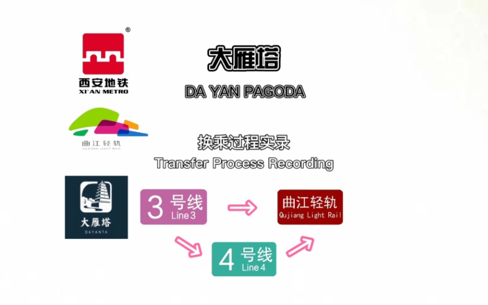 【轨交换乘 13·西安】大雁塔站 4号线←→3号线 换乘实录