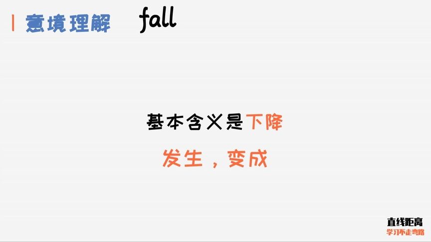 英语单词fall的基本含义是下降,引申的意思是发生、变成的感觉