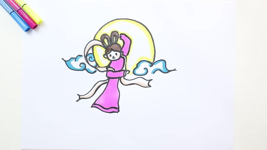 嫦娥奔月画画怎么画